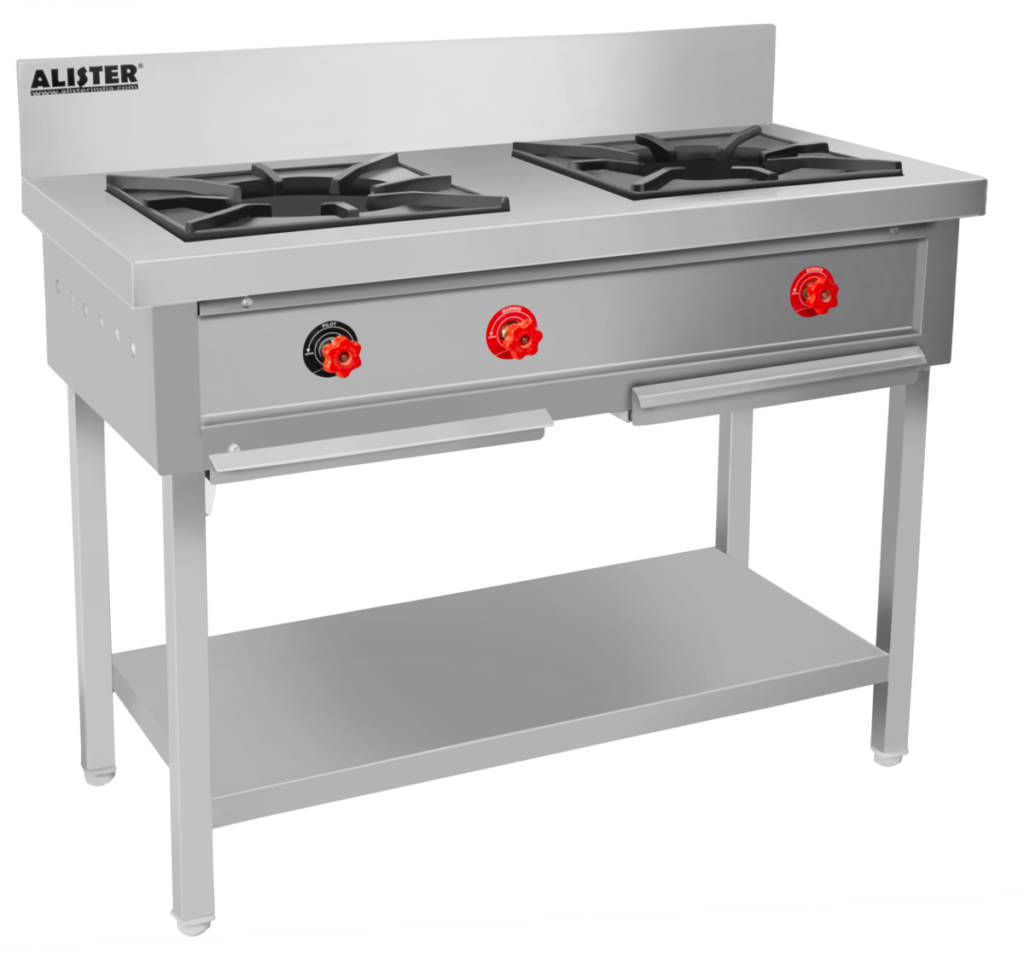 TWO BURNER GAS RANGE WITH SPLASH-BACK - Restaurant.Store